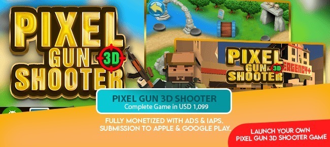 Launch your own Pixel Gun shooter 3D game