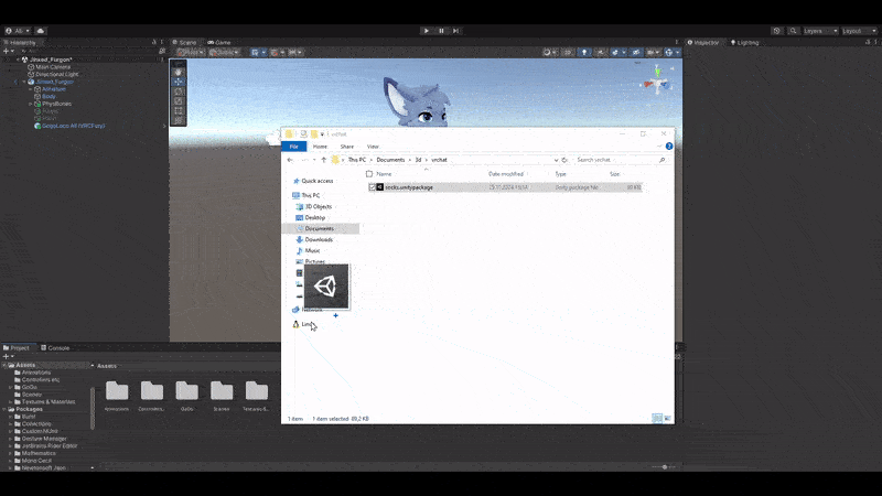 Striped Thigh High Socks - VRChat Avatar Accessory for Jinxed Furgon