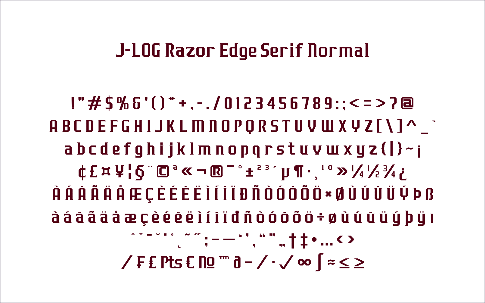 J-LOG Razor Edge Serif Normal