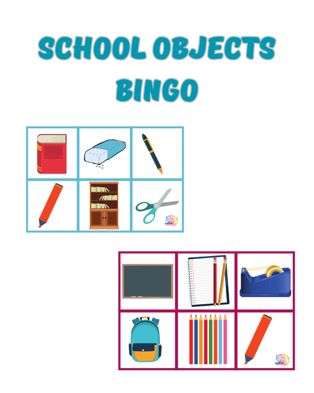 School objects BINGO