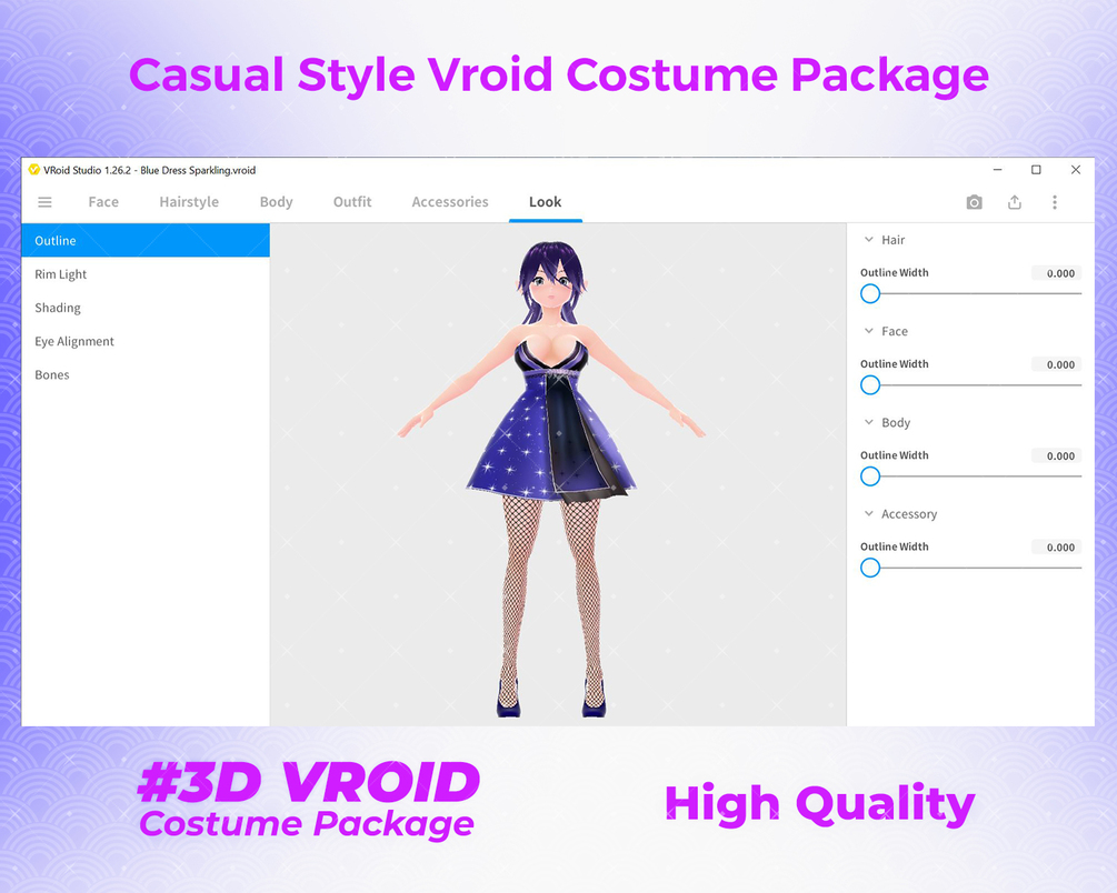 VRoid Clothing Pack, VRoid Fashionista, Costume, Avatar Outfit, VRoid ...