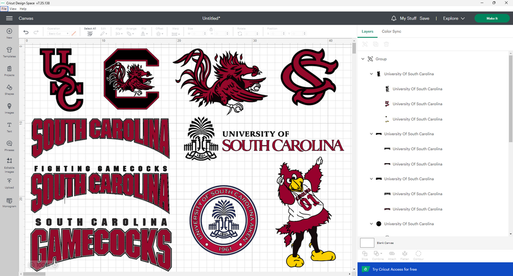 South Carolina University Bundle Sign Logo,SvG,PnG,DxF,EpS,Digital item ...