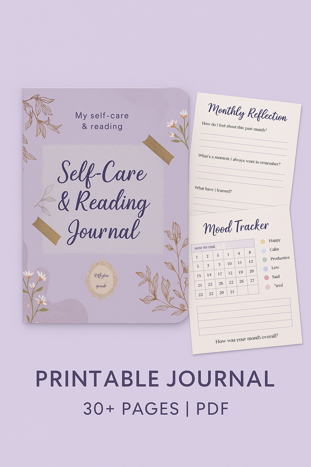 The Self-Care & Reading Journal | 30-Day Printable PDF