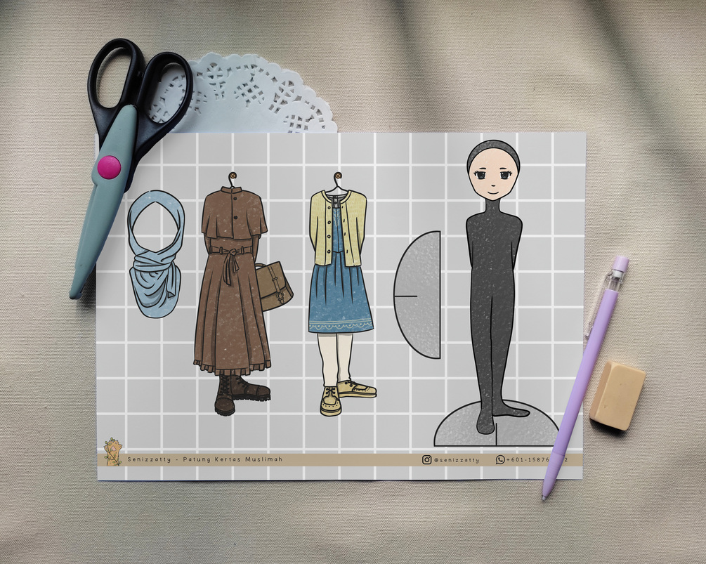 Free Hijab Paper Doll Printable | kid Craft | Holiday Activity ...