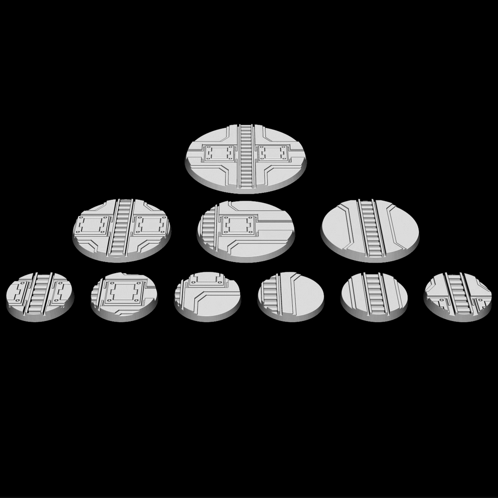 Hive City Round Sci-Fi Bases Set - 25mm, 40mm, 55mm