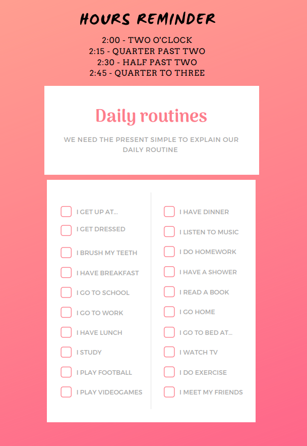 Daily routines