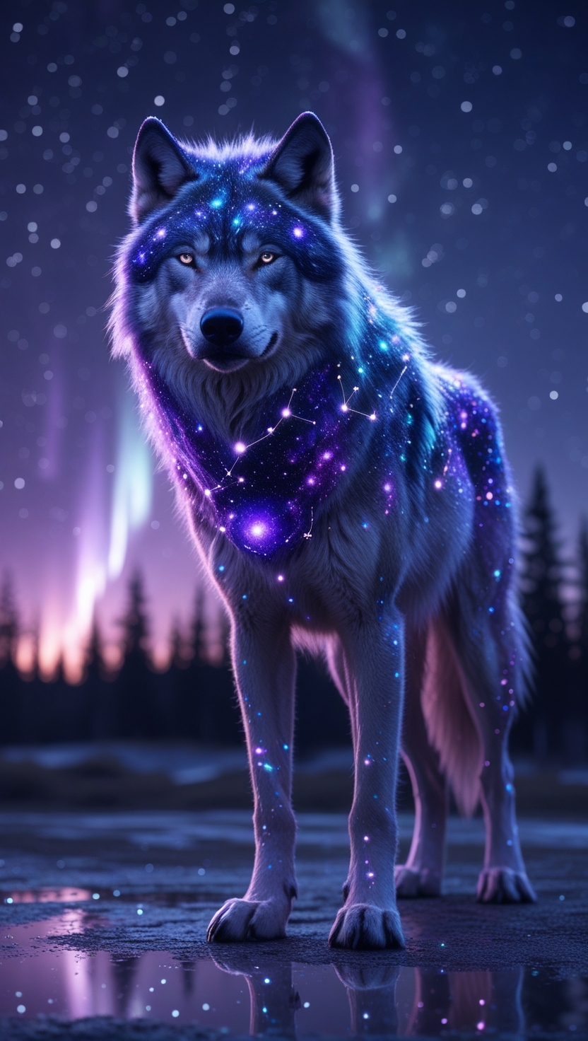 🐺 Celestial Wolf 4k Wallpaper