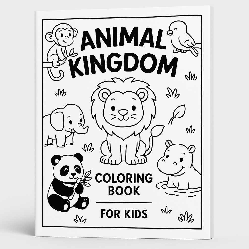 "Animal Kingdom Coloring Book for Kids – 20 Fun and Cute Animals to Color!"