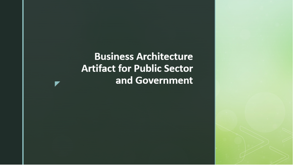 Business Architecture Artifact for Public Sector and Government