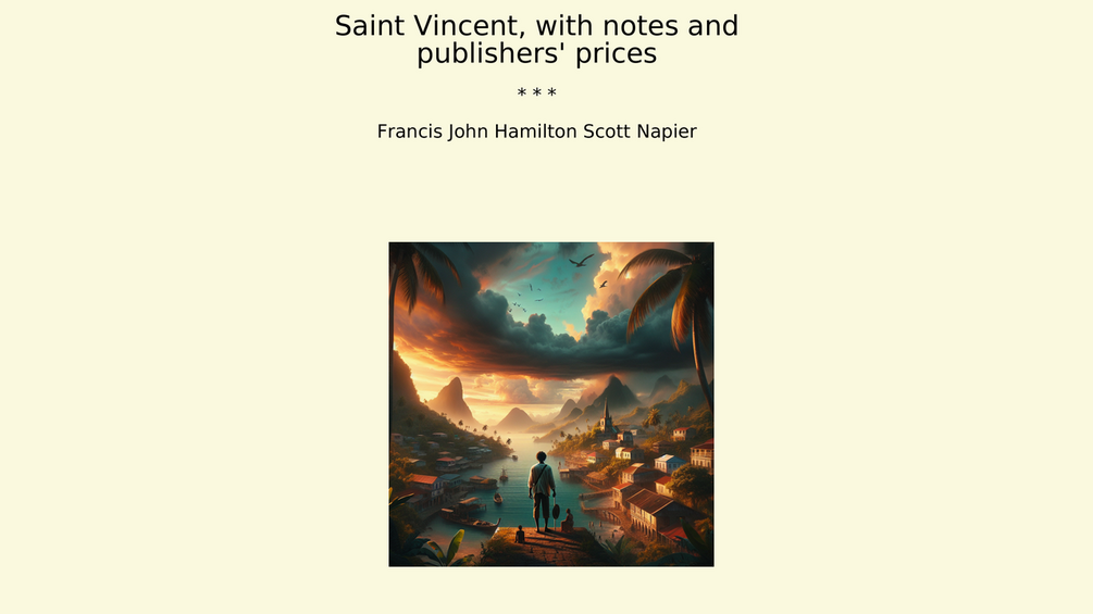 Saint Vincent, with notes and publishers' prices