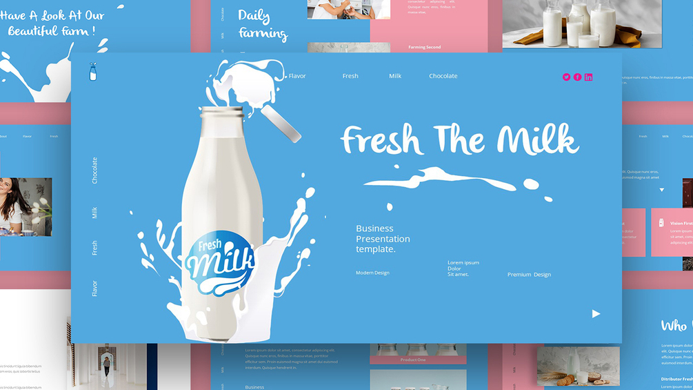 Fresh The Milk Powerpoint Template