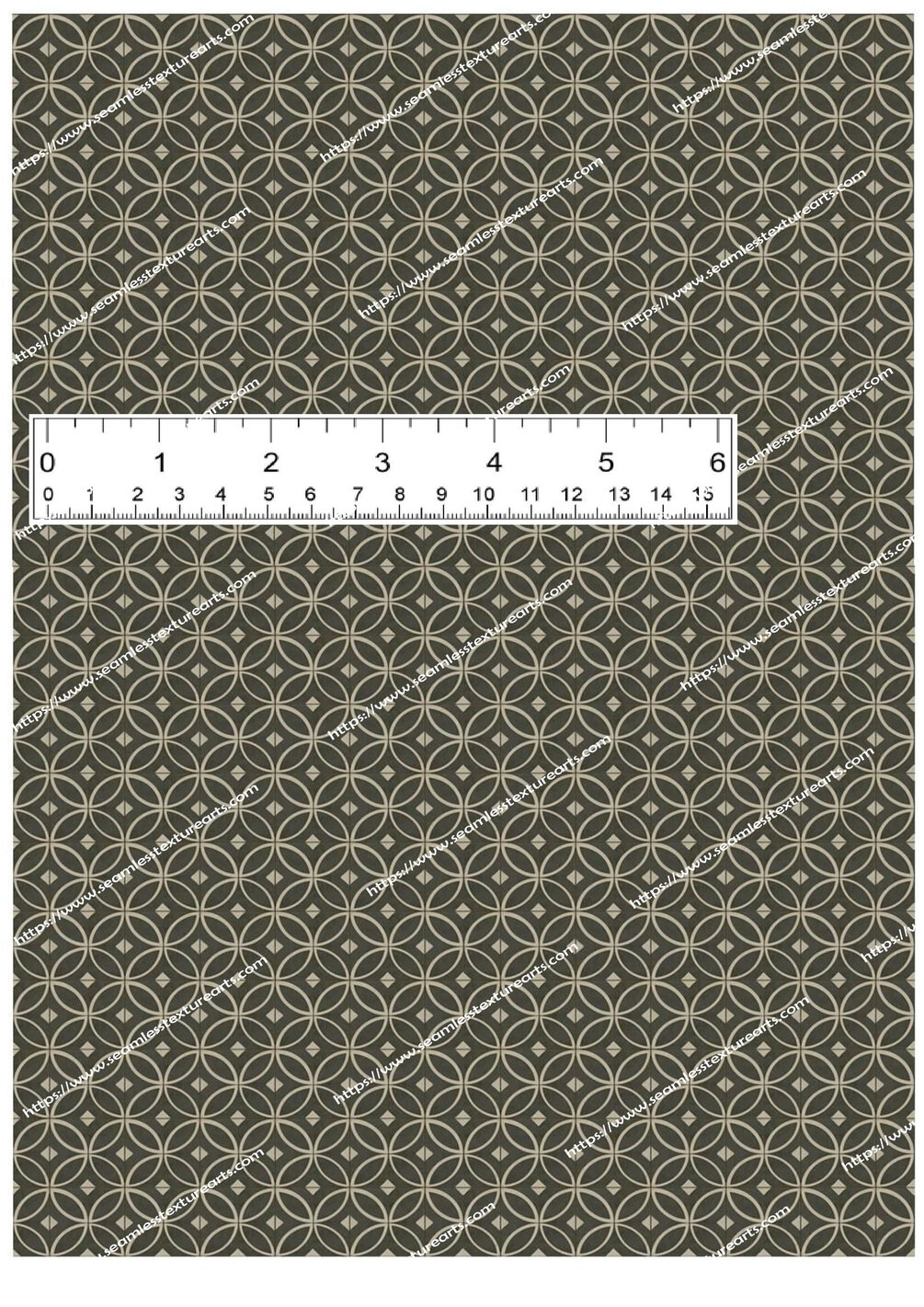 1:12 Miniature Grey Geometric Pattern in Black Floor Tile
