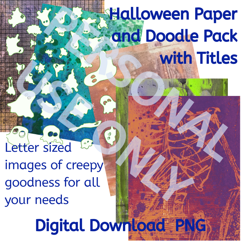 Halloween Image Pack Paper Titles Doodles