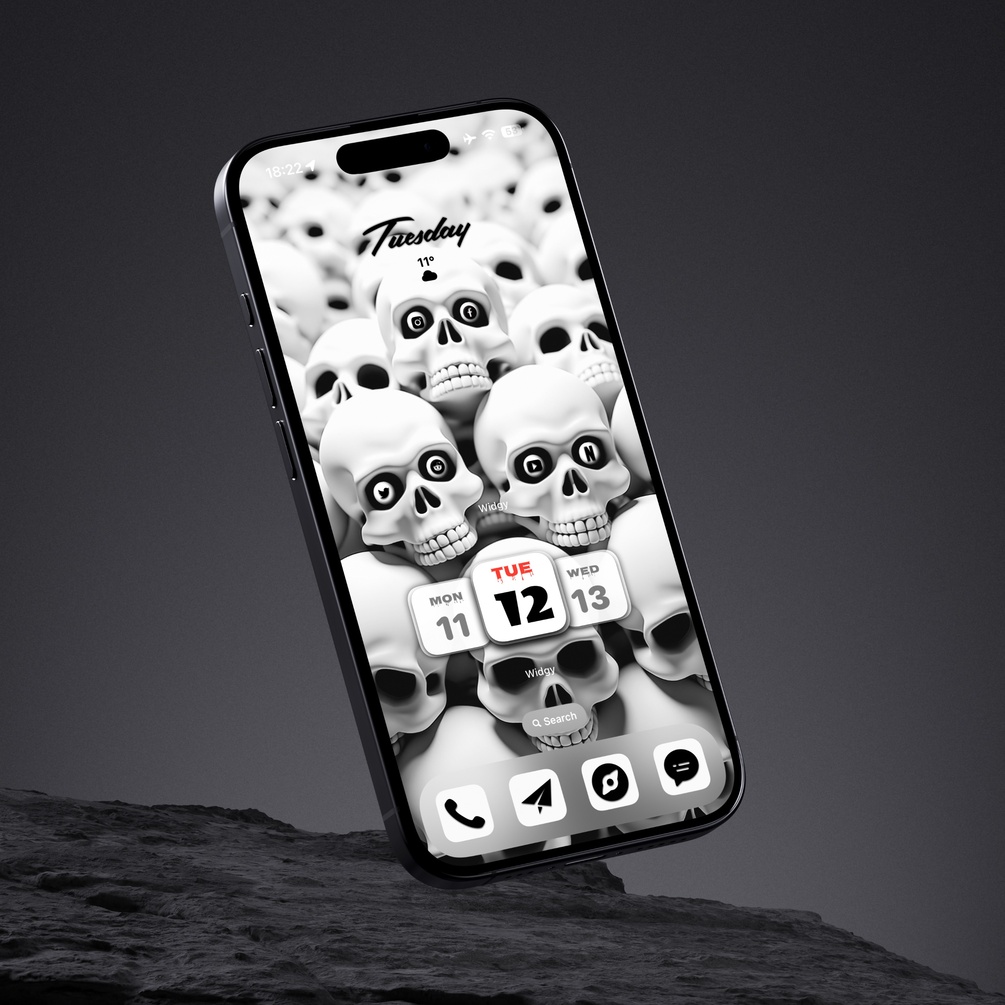 iPhone Skull's Eye Wallpaper Widget Set