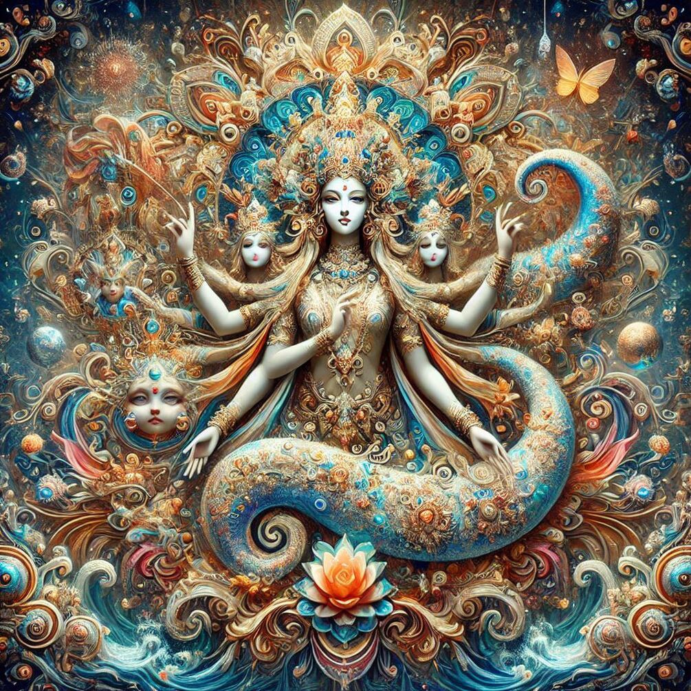 🌸 Divine Beauty: Abstract Expression Images of Mata Saraswati 🌼