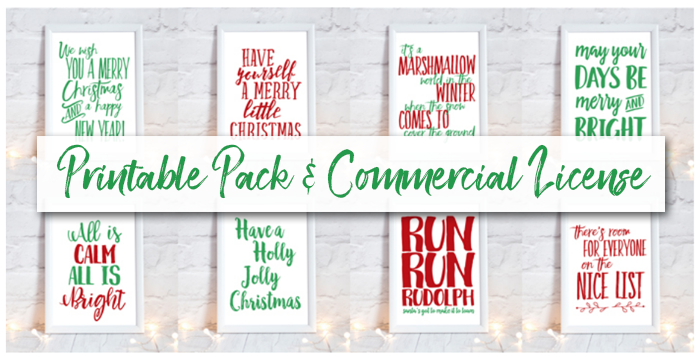 Commercial Pack & License: Eight Holiday Printables