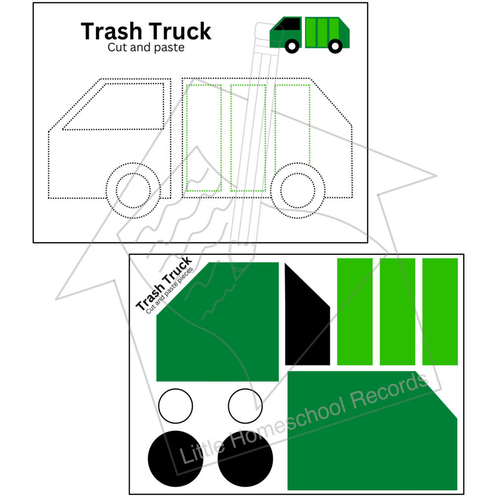 Trash Truck Cut-and-Paste Craft PDF