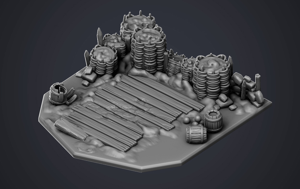 Medieval Cannon Base - 3D Print Medieval Wargame Model