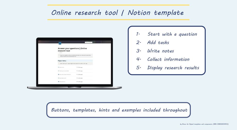 Answer your questions | Online research tool | Notion template