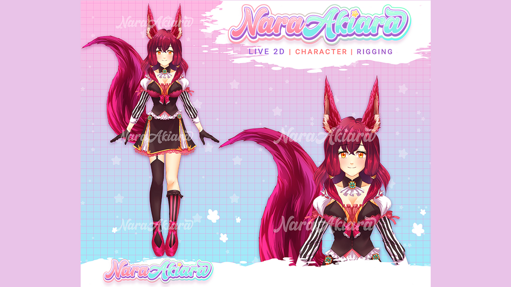 Live2d Vtuber Model Anime Wolf Girls