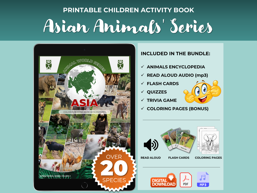 Printable Children Reading and Activity Book | Wildlife Animal World ...