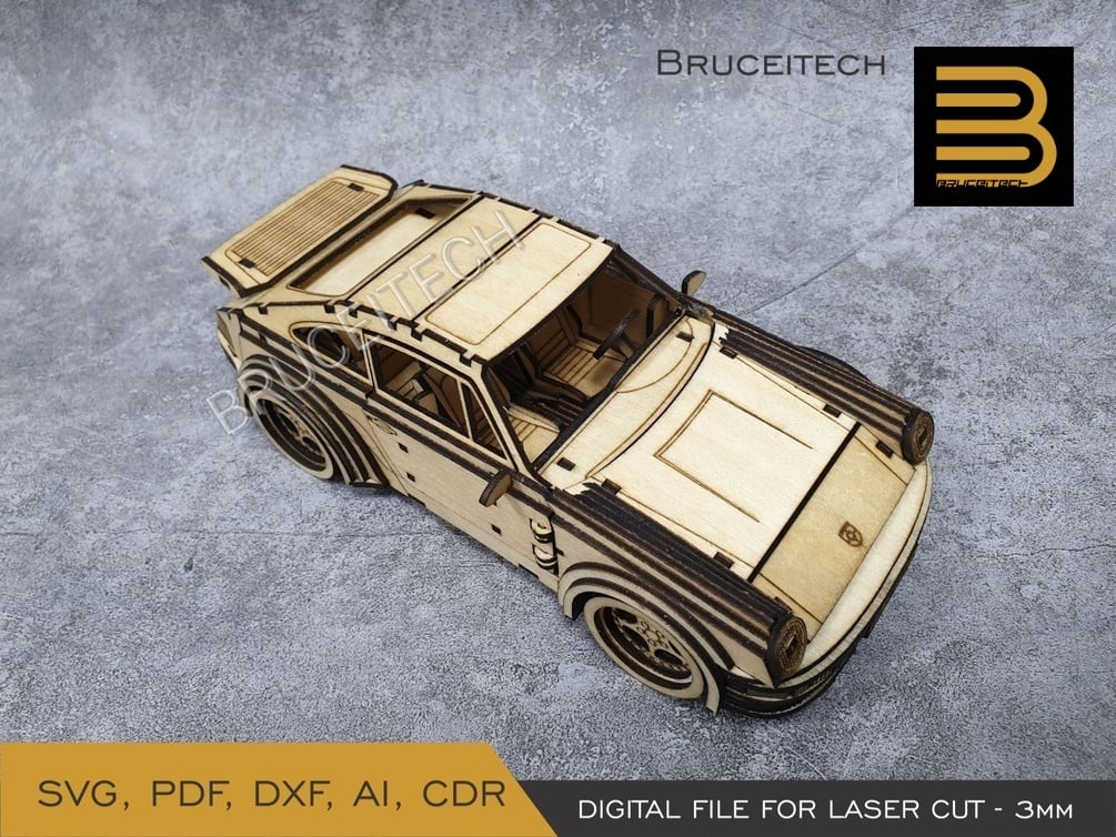 Porsche Turbo 964 laser cut