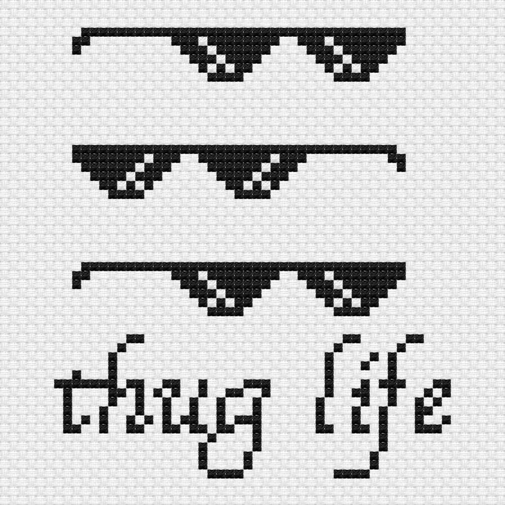 Thug Life Cross Stitch Pattern PDF