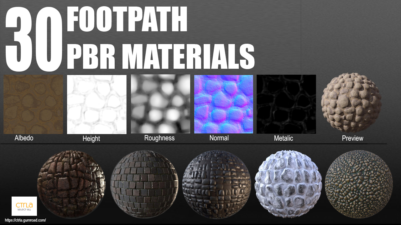 Footpath Vol-05 PBR Materials Pack