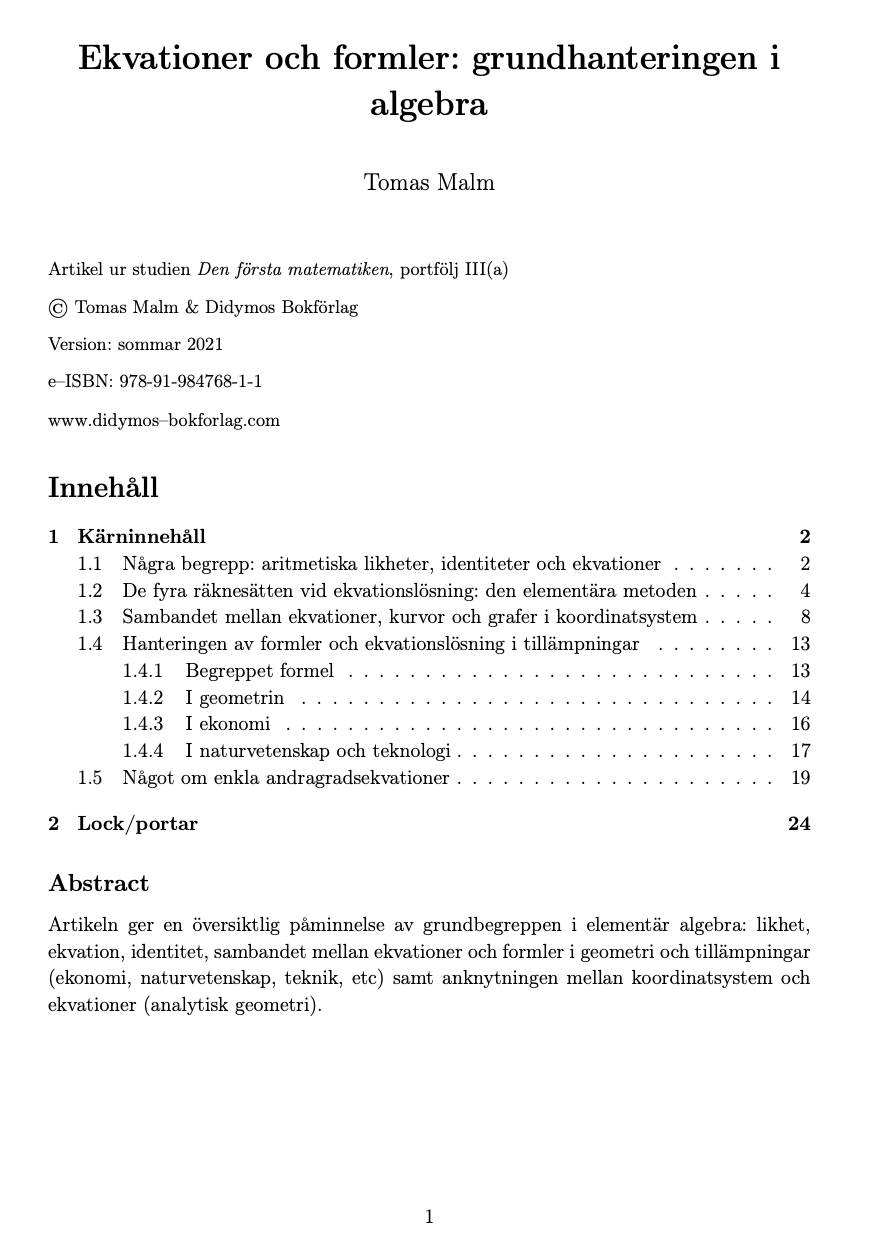 Ekvationer och formler: grundhanteringen i algebra