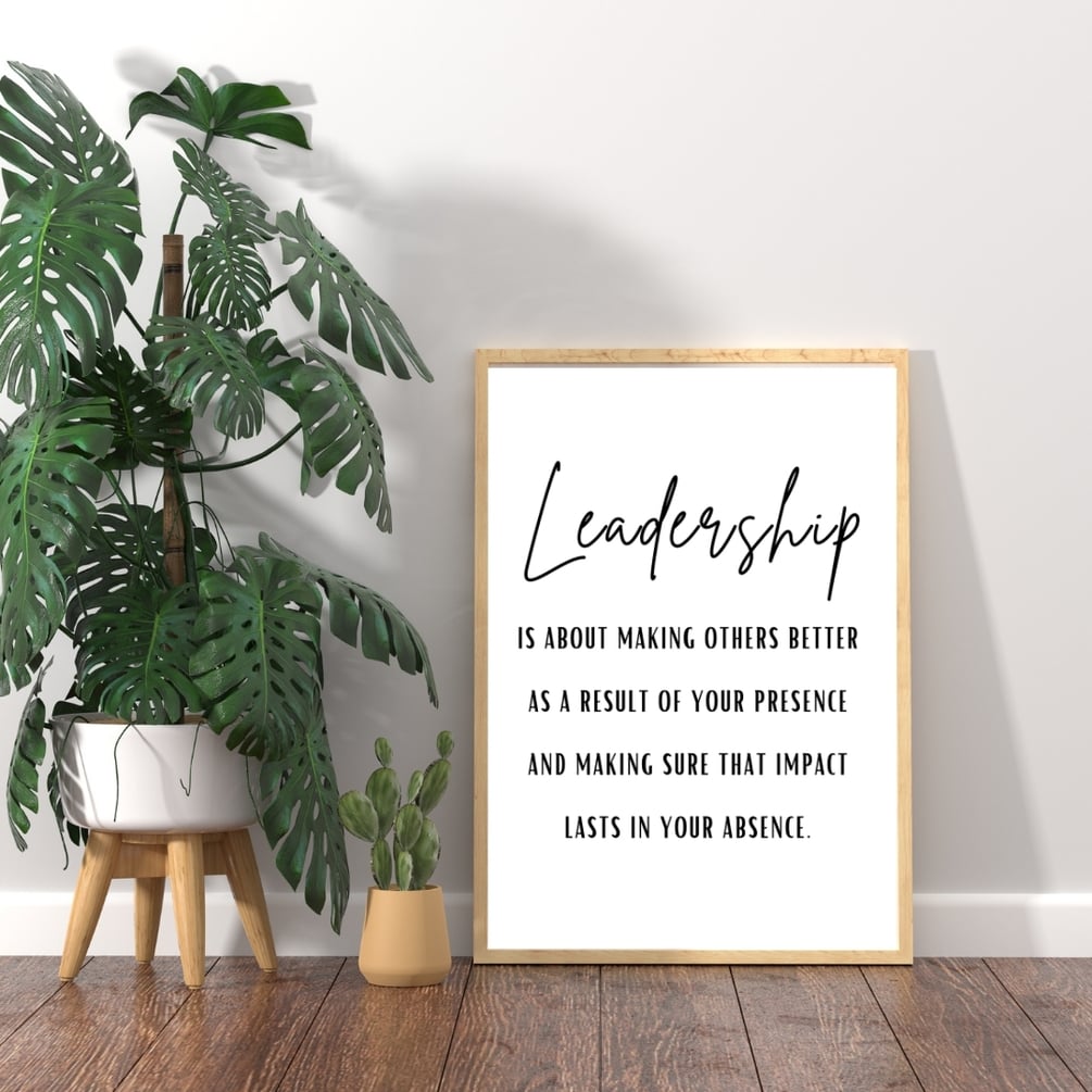 Leadership Quote Poster - Inspirational Wall Art, Printable Art, Office ...