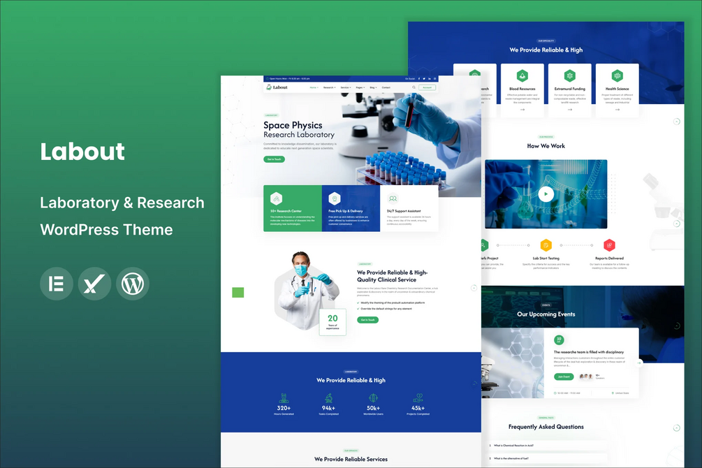 Labout – Laboratory & Research WordPress Theme