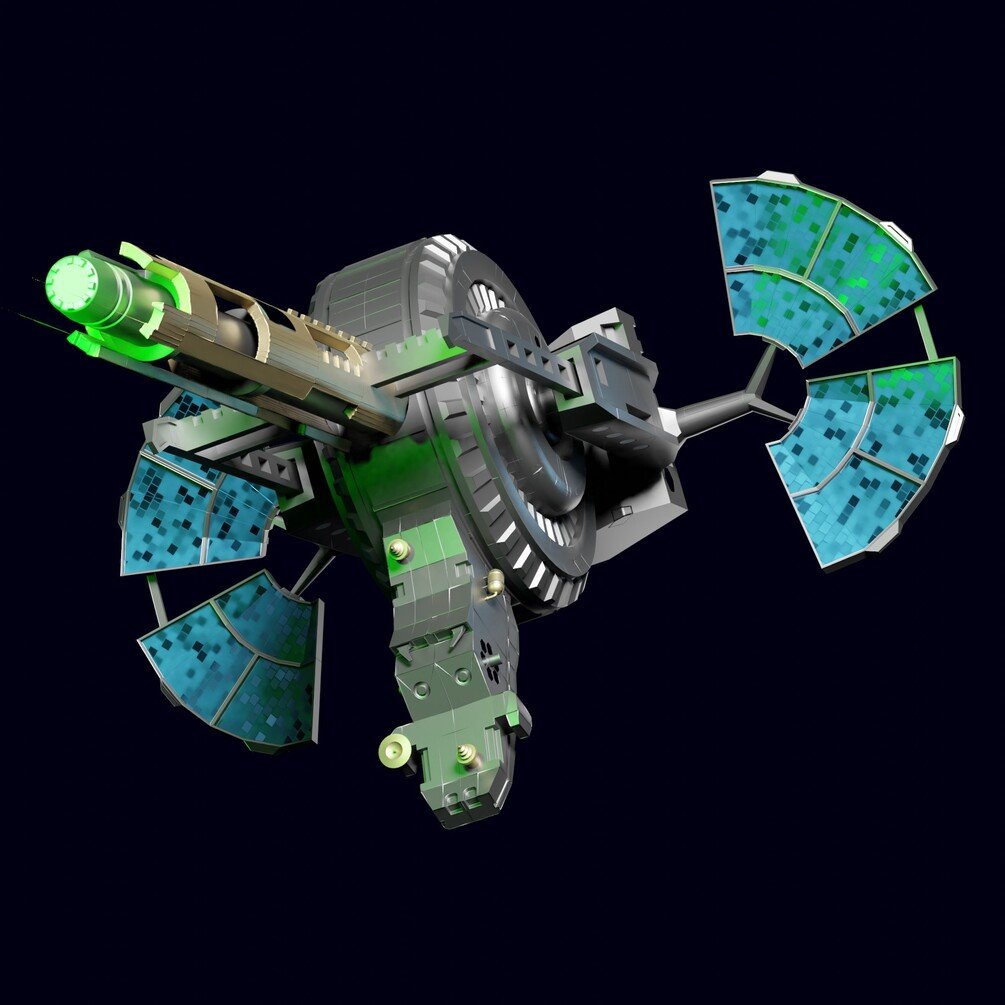 Space cannon satellite ion gun printable model