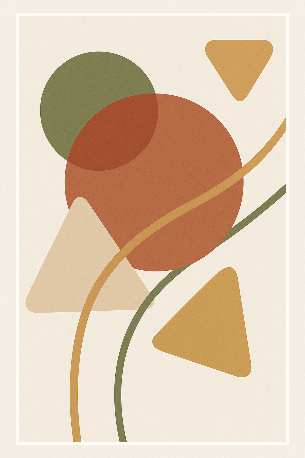 Modern Abstract Harmony – Earth Tone Geometric Wall Art - Harmony in ...