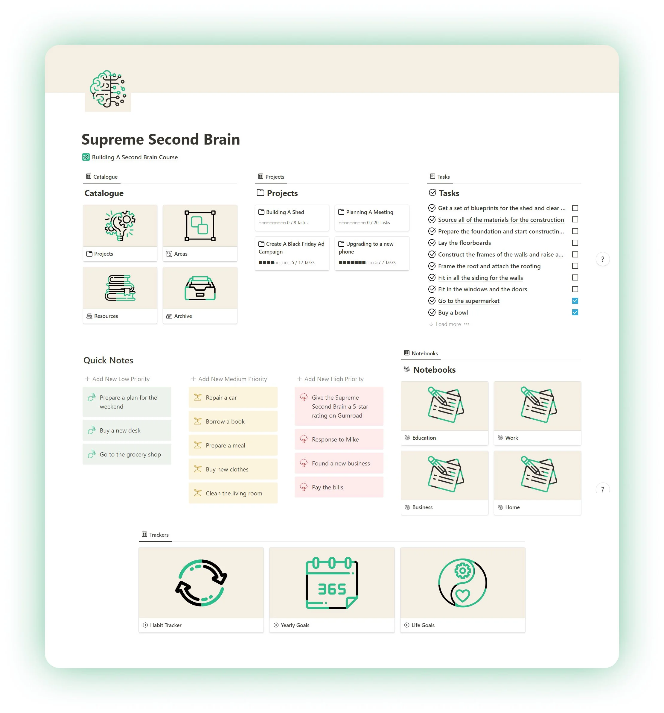 Building A Second Brain in Notion - iNotion