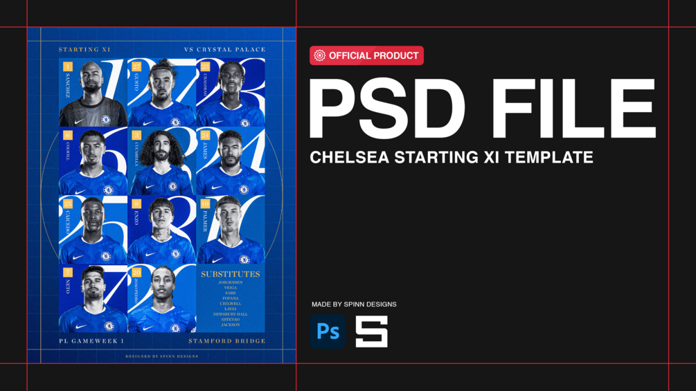 Chelsea Starting XI - PSD Template