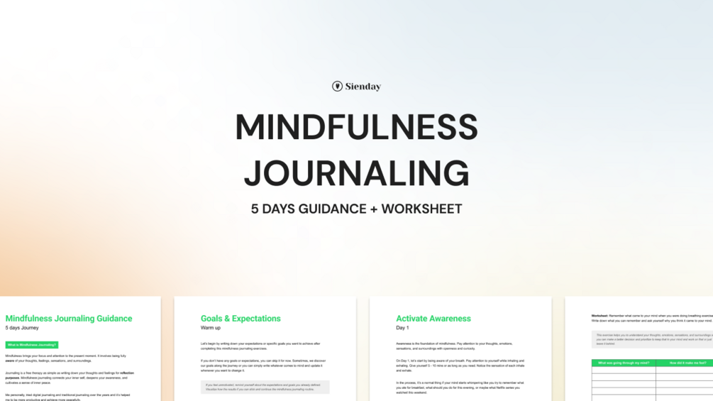 5 Days Mindfulness Journaling Guidance
