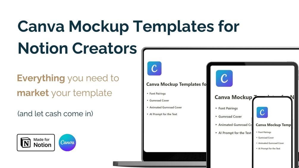 Canva Mockups for Notion Templates