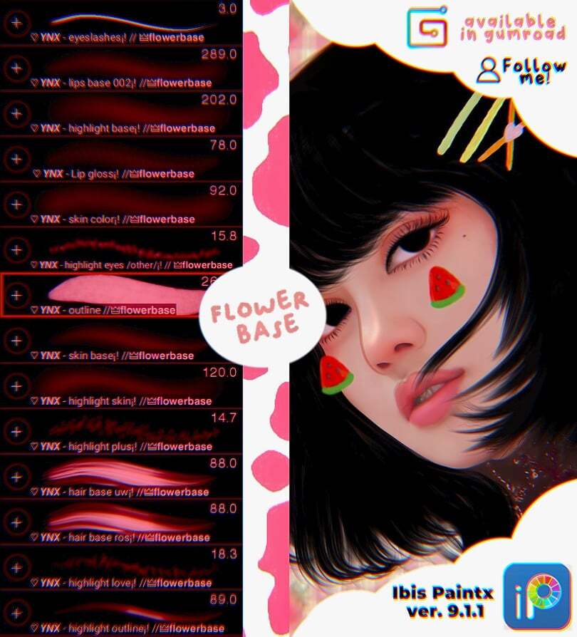 ( =ω=) limited: 🌼flower base | ibispaint ver. 9.1.1