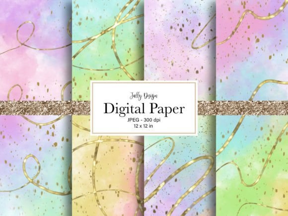 Beautiful Rainbow Digital Paper Bundle More than 156 Graphics