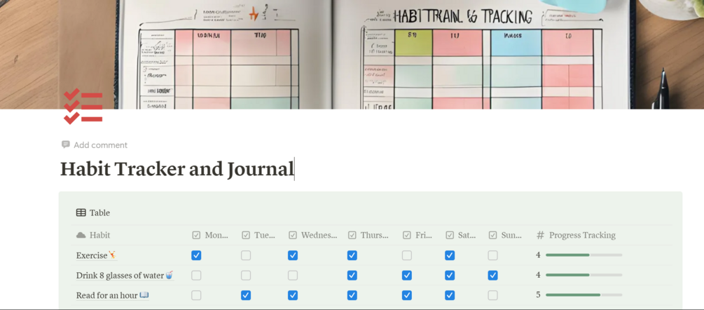 Simple Habit tracker and Journal