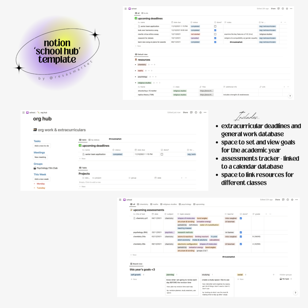 Notion School Hub Template