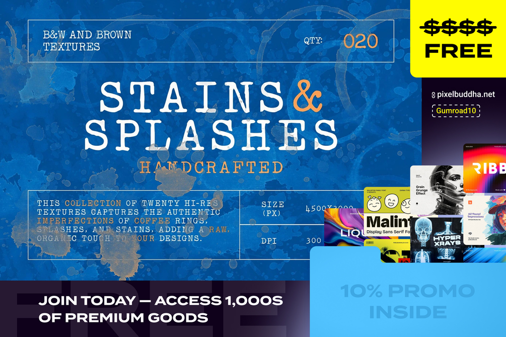 Stains & Splashes Crafted Free Textures