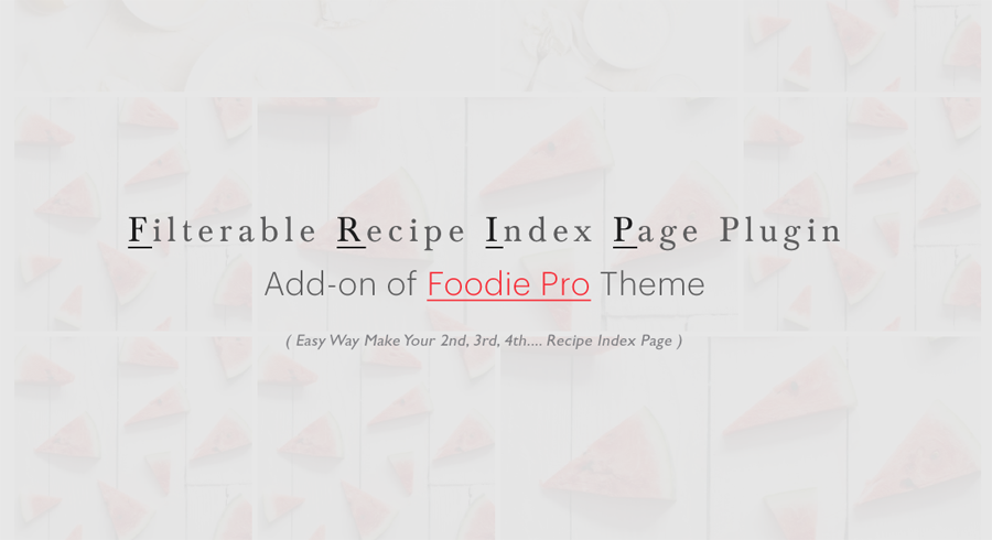 Filterable Recipe Index Page Plugin - Personal License
