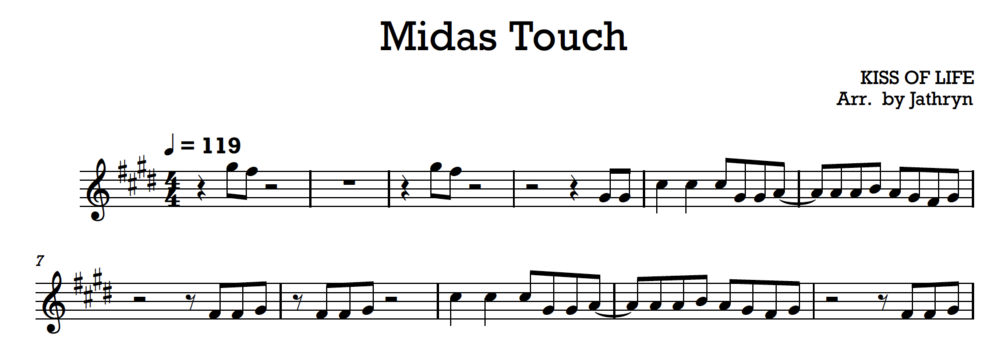 KISS OF LIFE - Midas Touch | Flute Sheet Music