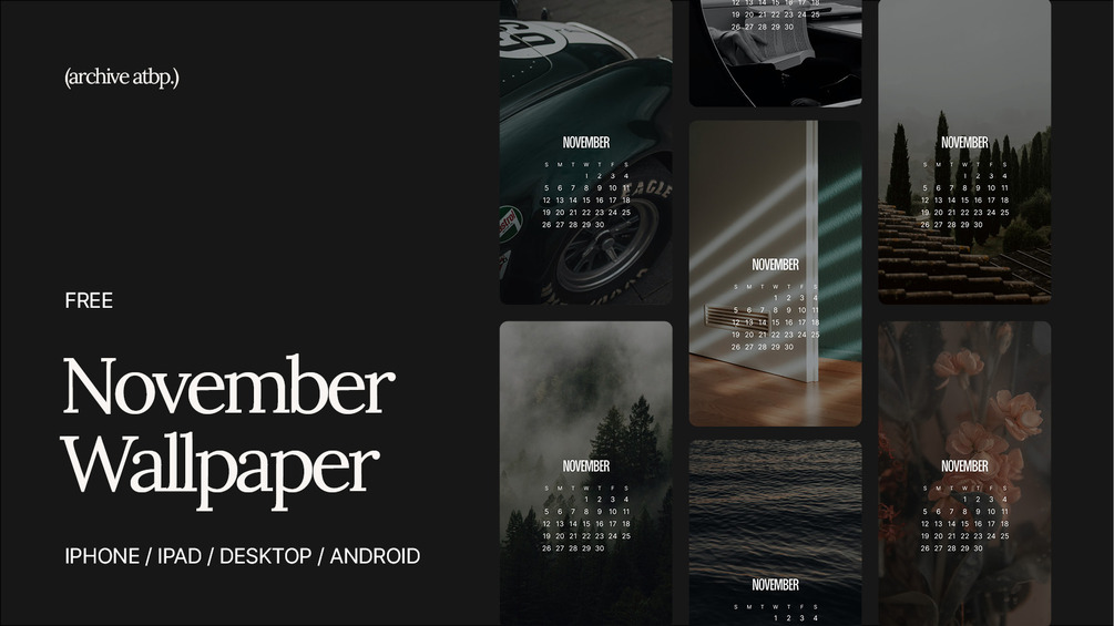 November Calendar Wallpaper Pack | Iphone Ipad Desktop Android Lockscreen