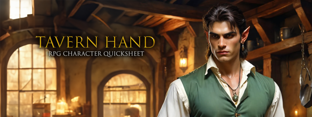 RPG Character NPC Quicksheet: Server/Tavern Hand