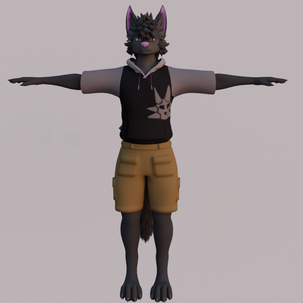 Furry Wolf 3D Model