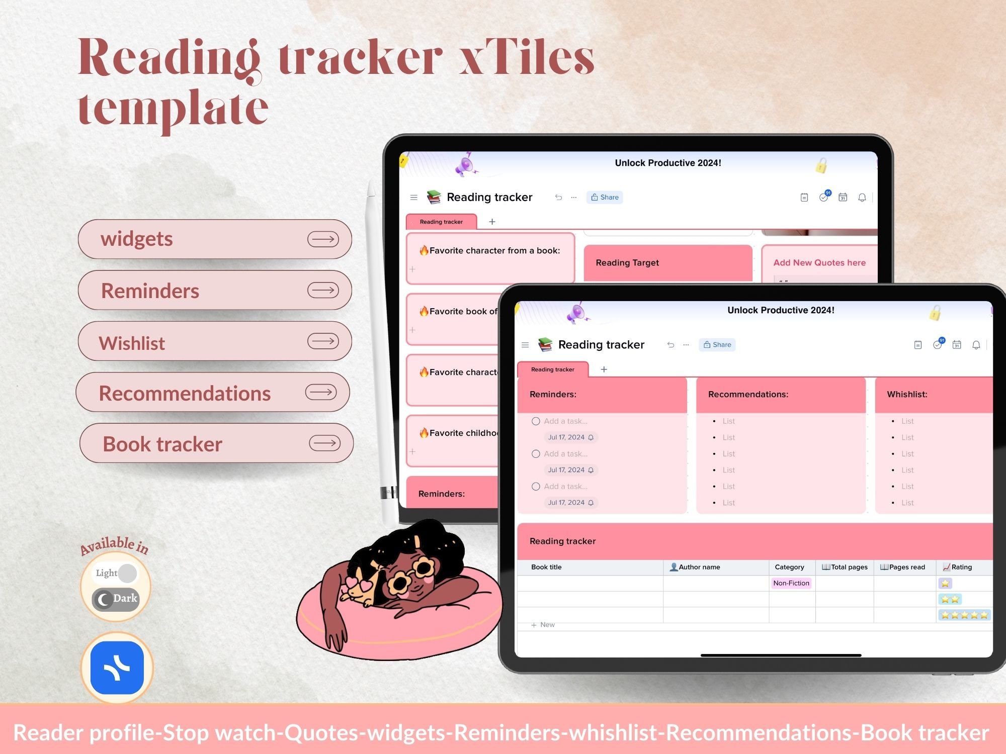 Reading tracker xTiles template
