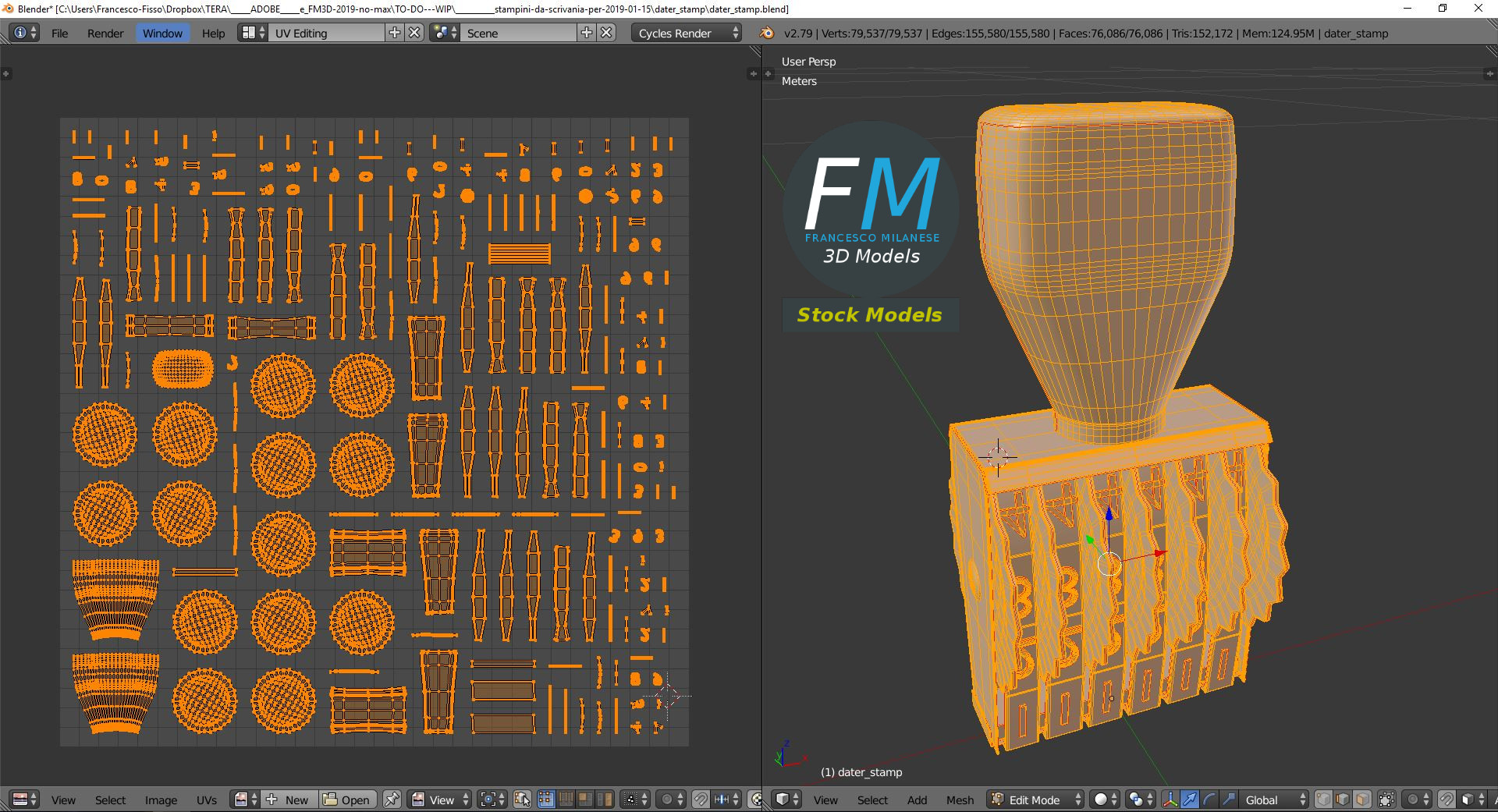 3D MODEL - Dater stamp