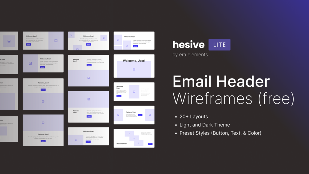 Hesive (Lite) - Marketing Email Header Wireframes